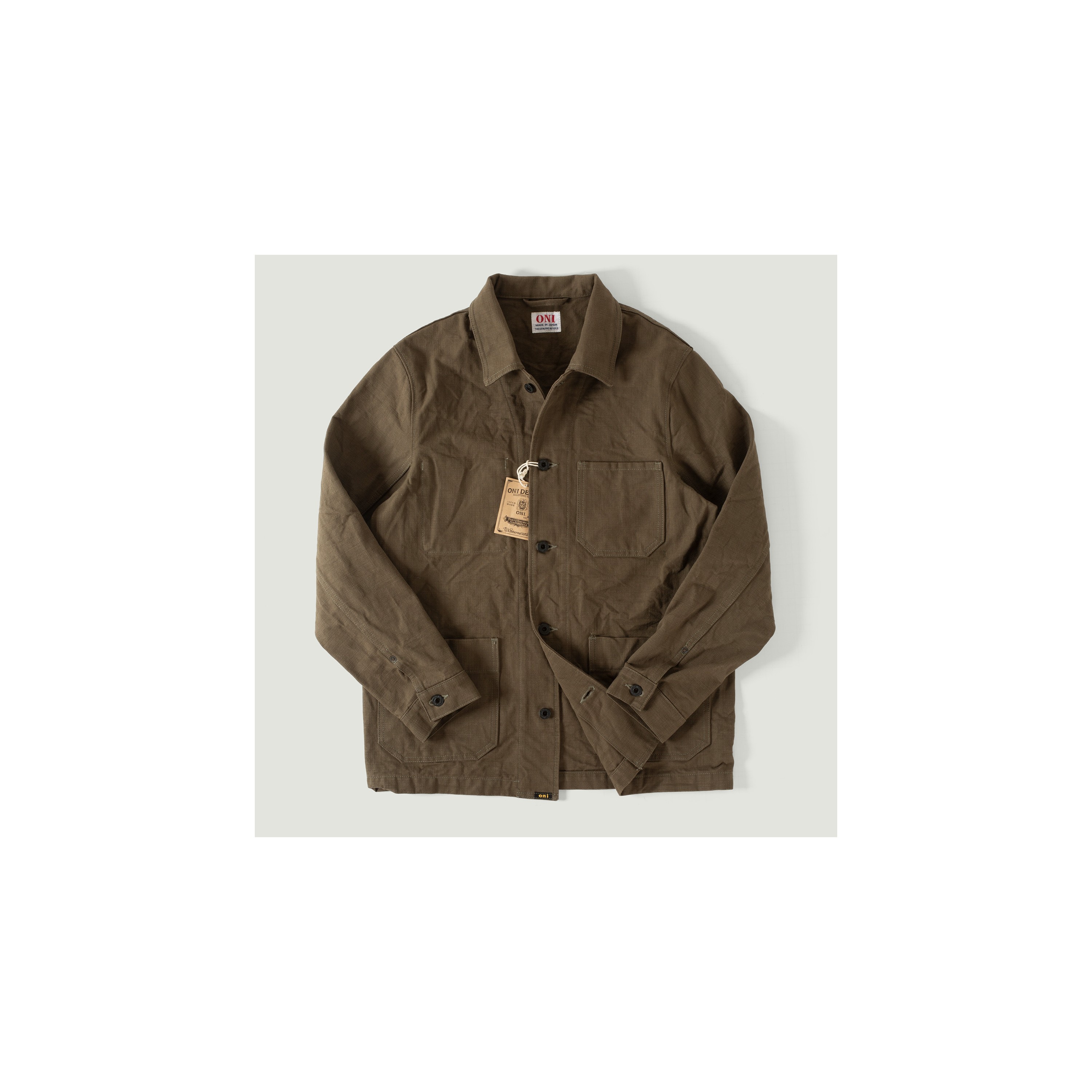 ONI DENIM / 03100-HOX Heavy Oxford Coverall Jacket Olive
