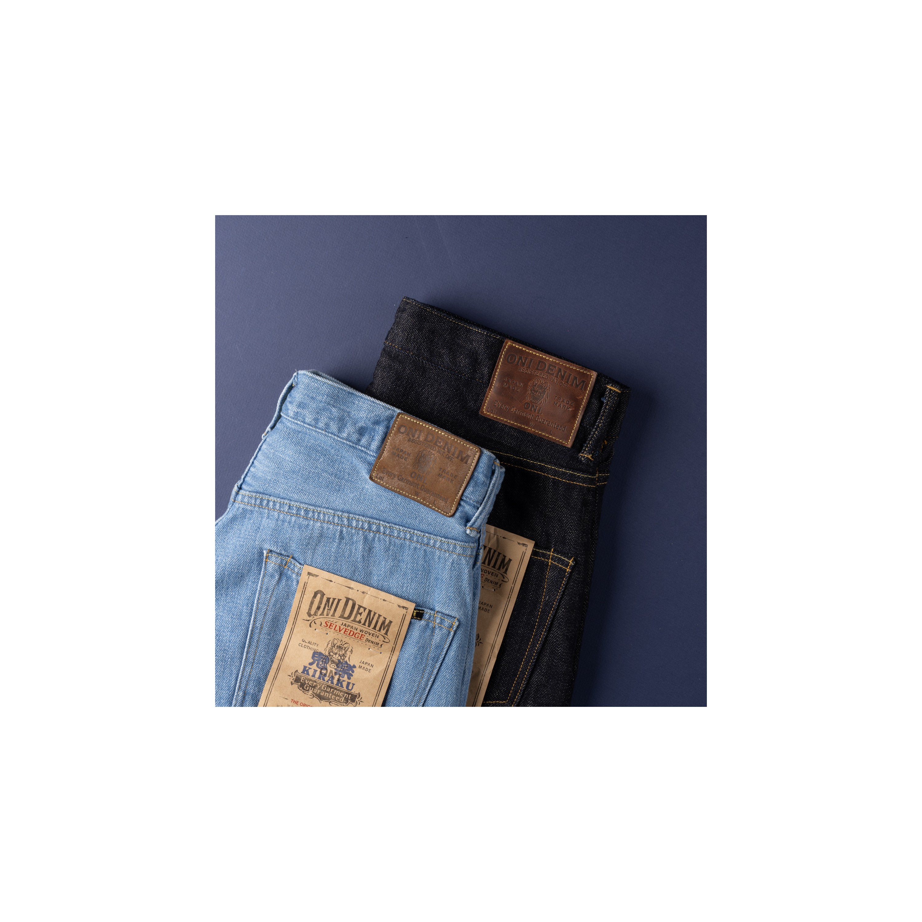 ONI DENIM / 222-Kiraku 12oz Super Wide Straight One Wash Denim