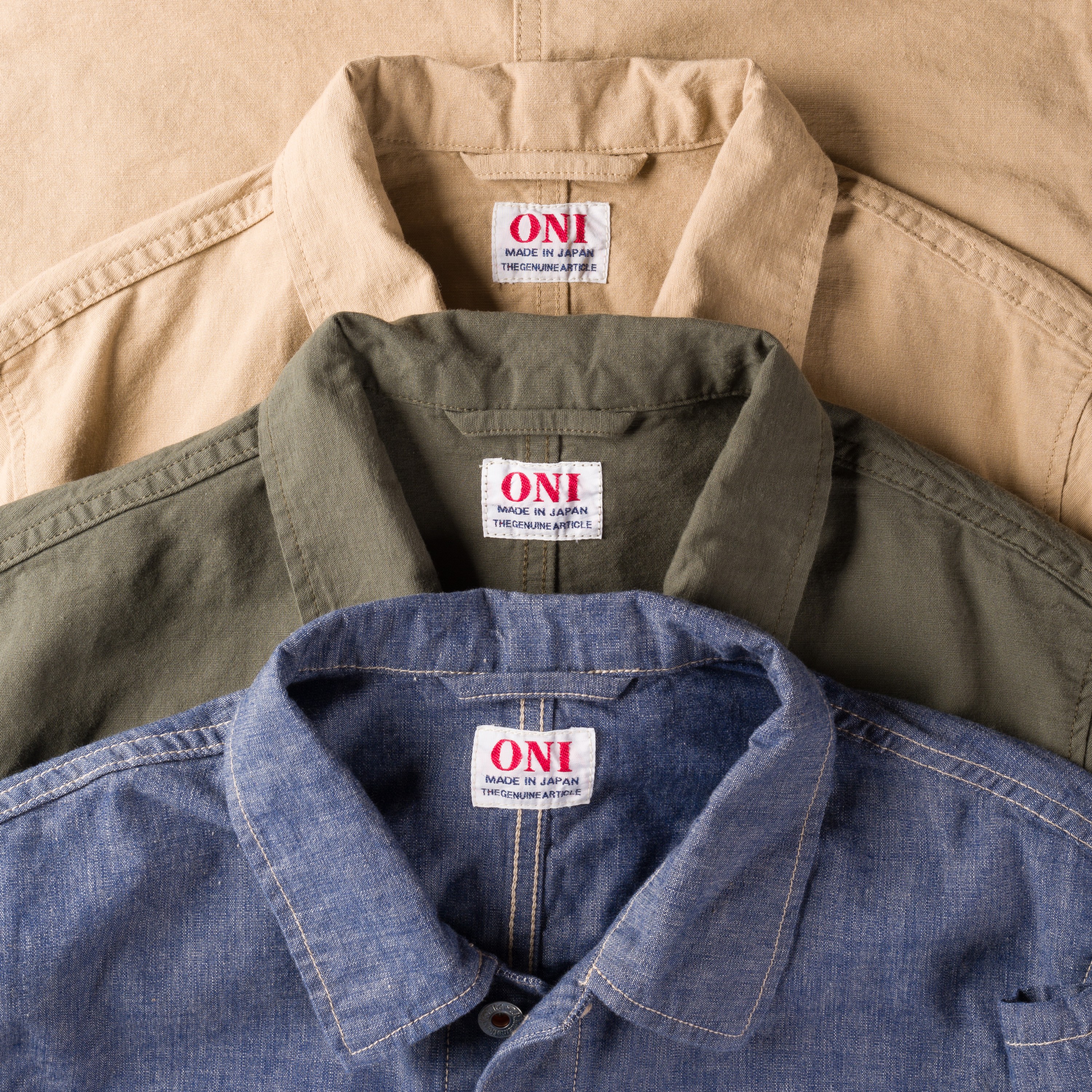 ONI DENIM / 03500-8BE 8oz "Betacham" Beige Selvedge Chambray Coverall