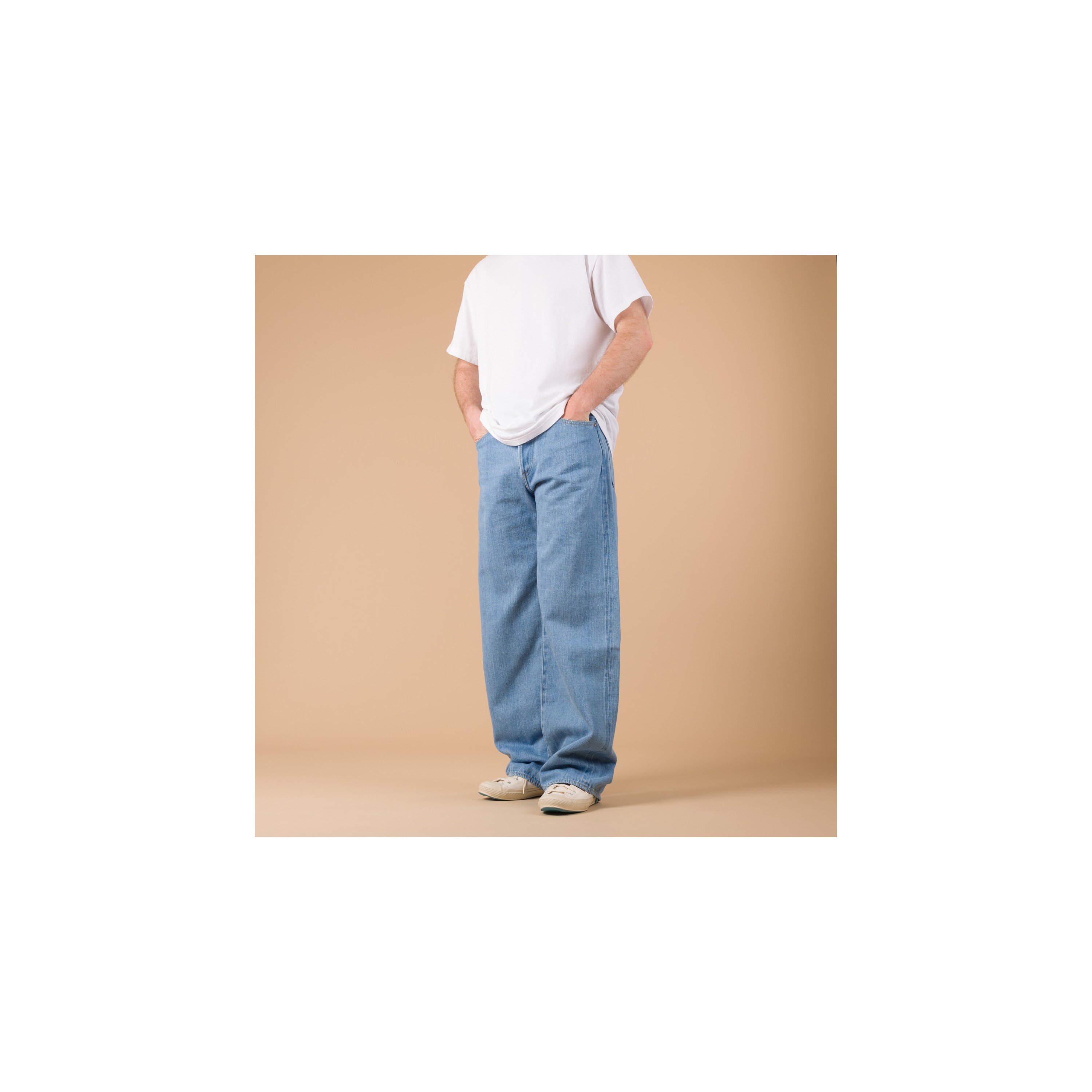 ONI DENIM / 222-Kiraku-BB 12oz Super Wide Straight Bio Bleach Denim