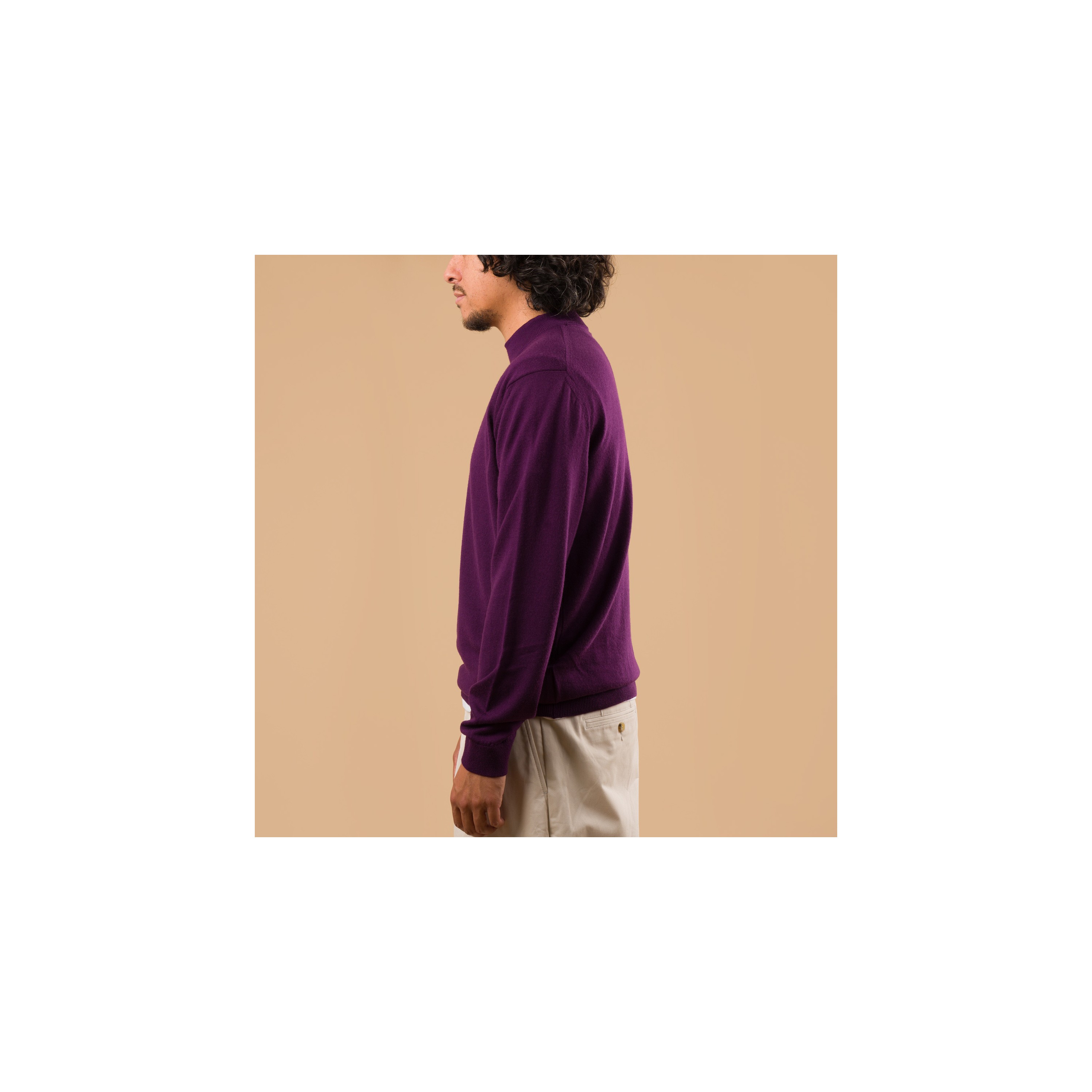 MOONCASTLE / 12G Wool Mock Neck Purple