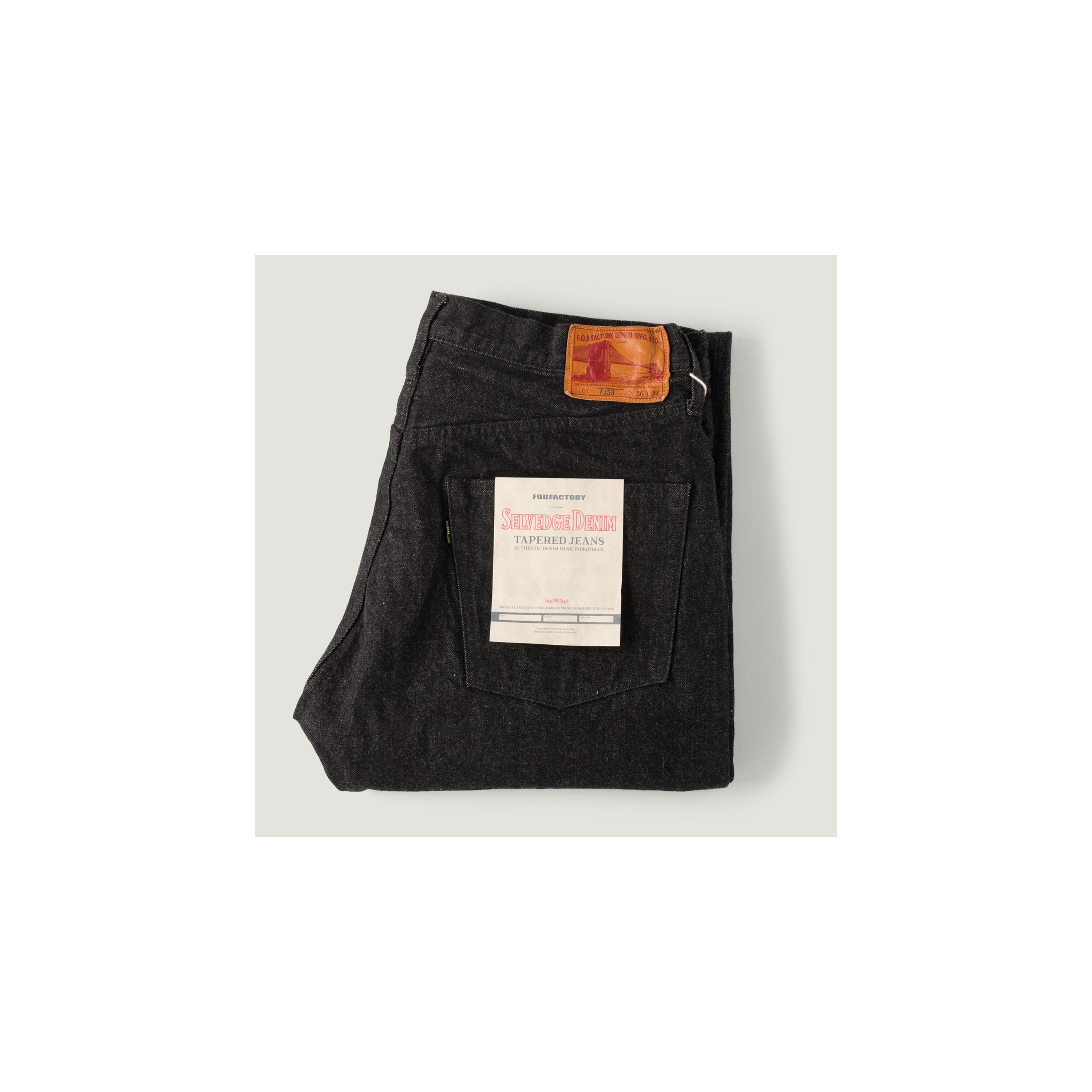 FOB FACTORY / F153 5P Tapered Black Selvedge Denim