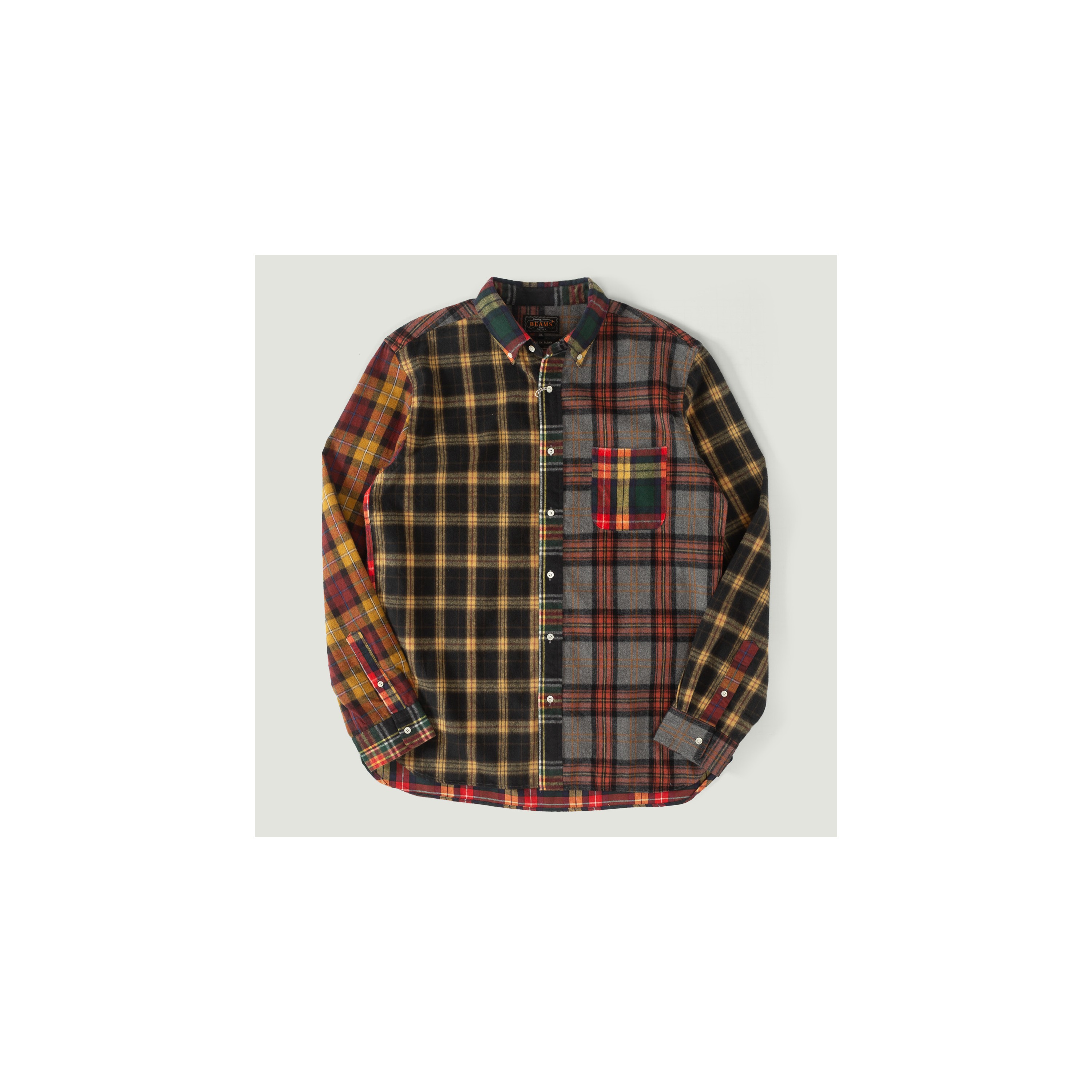BEAMS PLUS / BD Flannel Plaid Panel Yellow