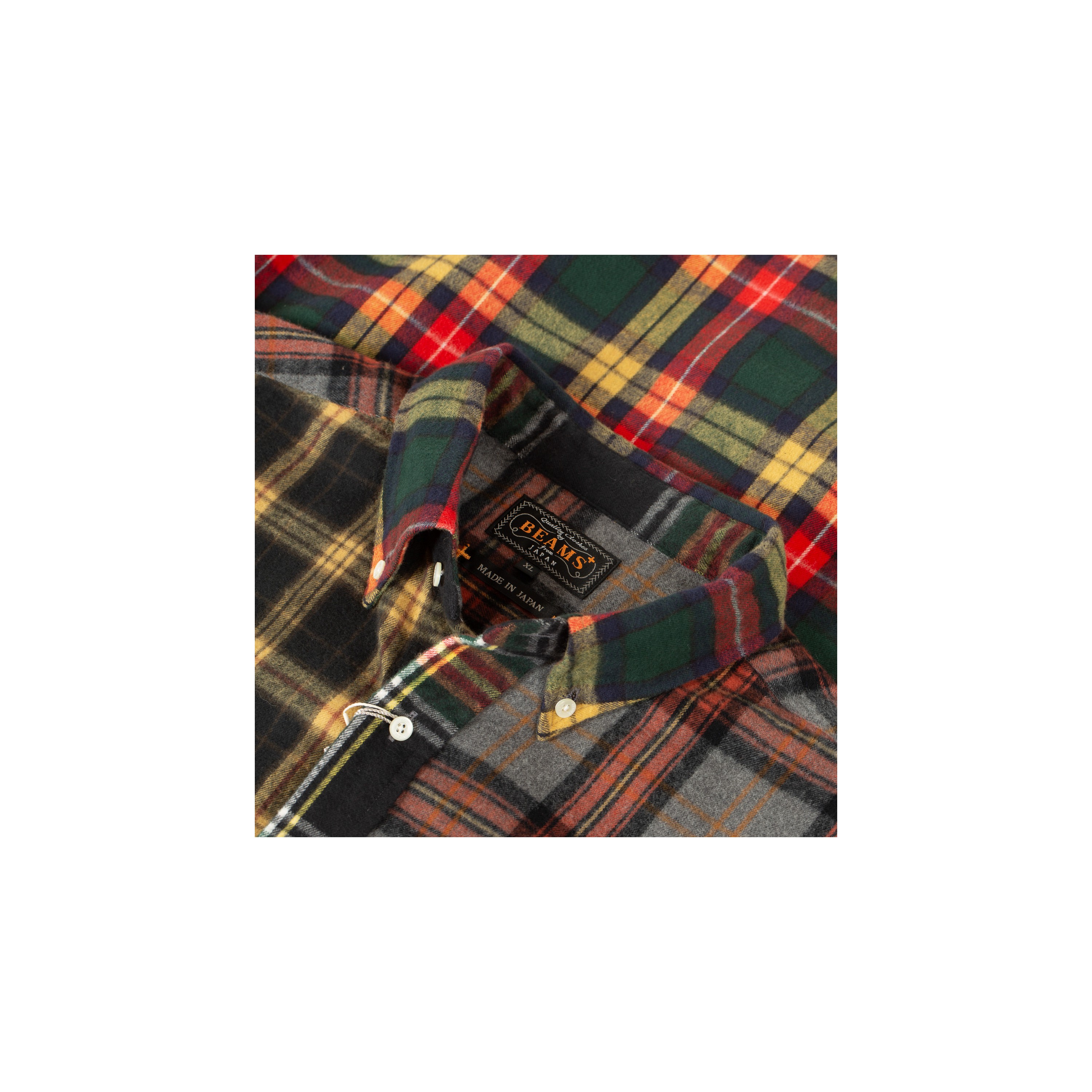 BEAMS PLUS / BD Flannel Plaid Panel Yellow