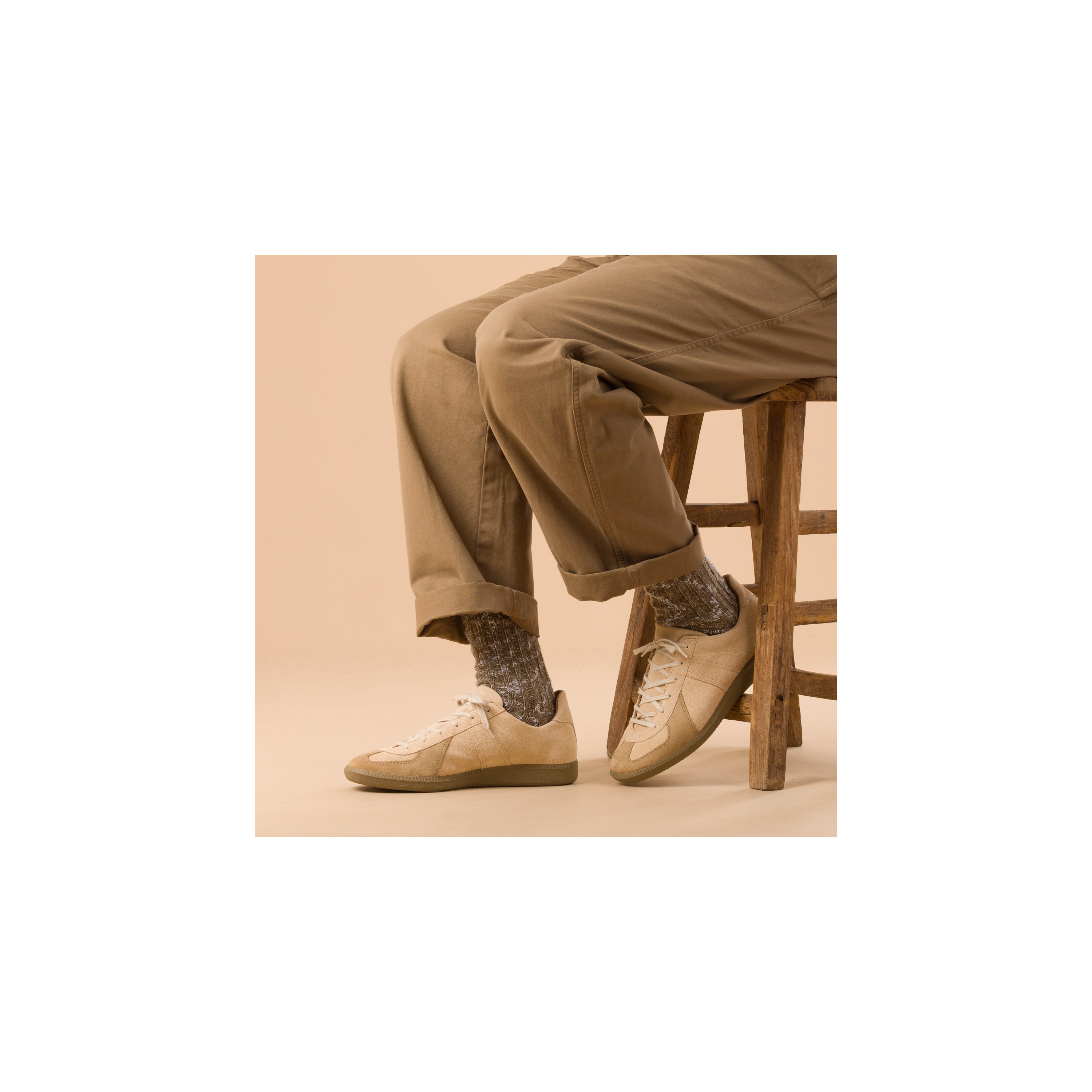 REPRODUCTION OF FOUND / German Military Trainer Beige Suede