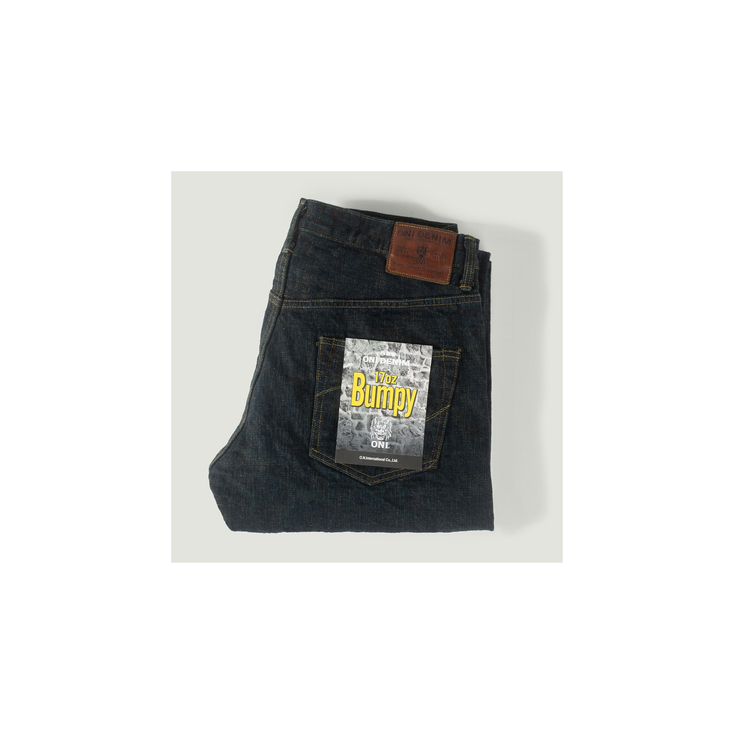 ONI DENIM / 277 17oz Just Right Straight Bumpy Denim Kusaki
