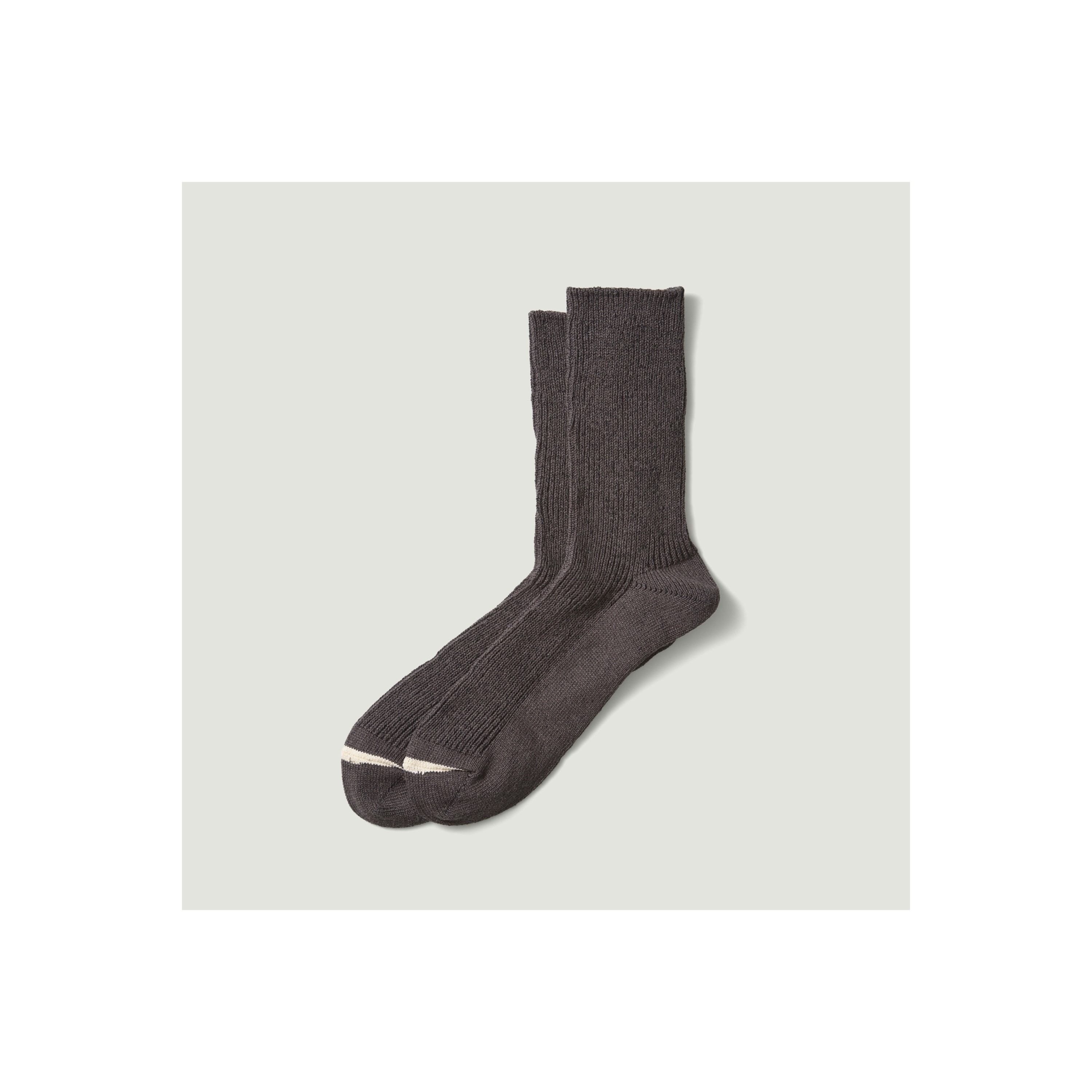 ROTOTO / Washi/Recycled Cotton Rib Crew Socks Dark Gray